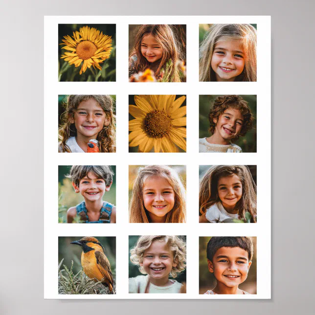Personalized 12-Photo Collage Poster | Zazzle