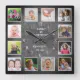 Personalized 12 Photo Collage Rustic Slate Stone Square Wall Clock | Zazzle