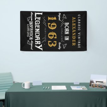 Personalized 1963 60th Birthday Add Name Legendary Banner | Zazzle