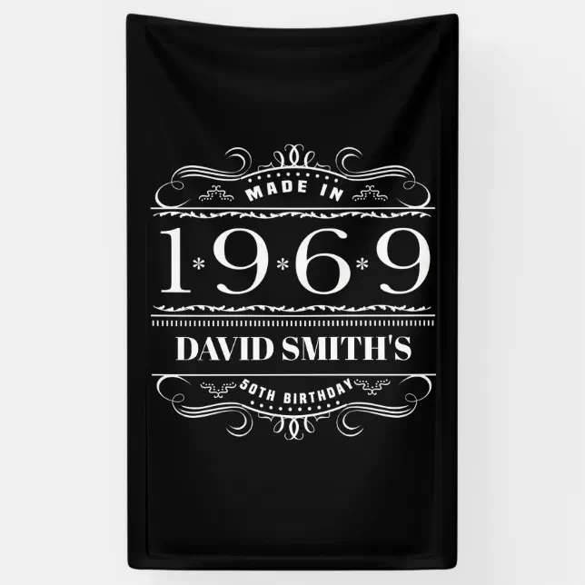 Personalized 1969 Birthday For Men Banner | Zazzle