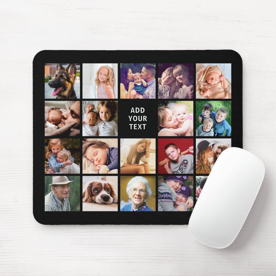 Personalized 19 Square Photo Collage Mouse Pad | Zazzle