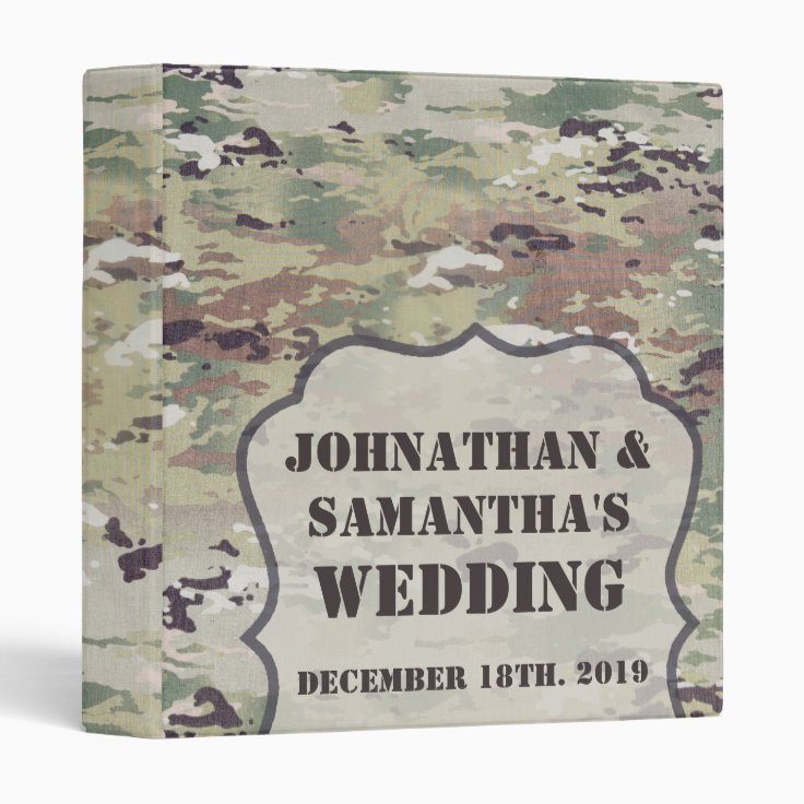 Personalized 1" Wedding Binder Army OCP Camo Unifo | Zazzle