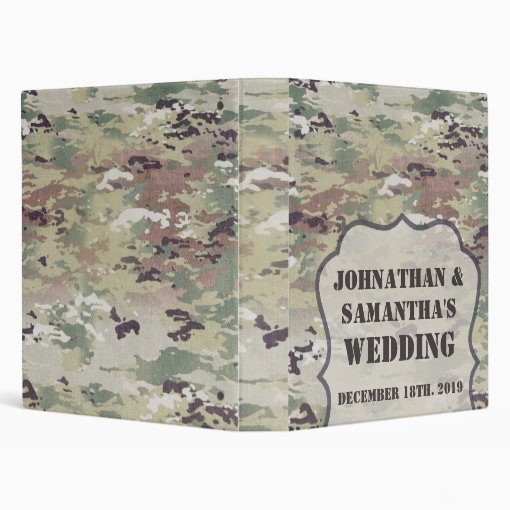 Personalized 1" Wedding Binder Army OCP Camo Unifo | Zazzle