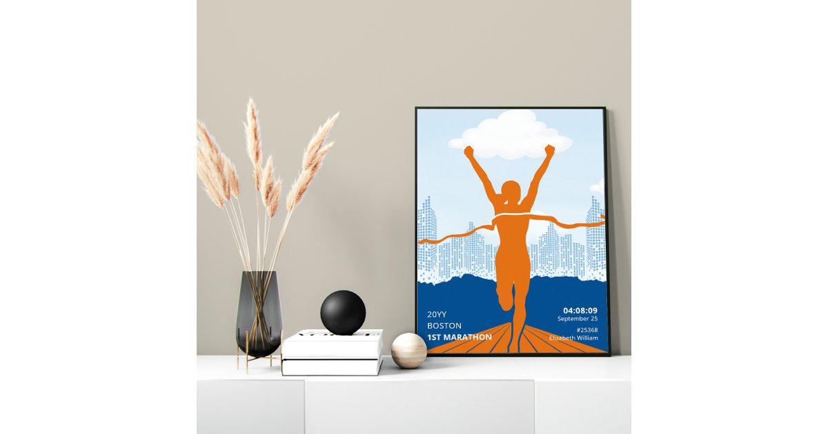 Personalized 1st Marathon Runner Gift Poster | Zazzle