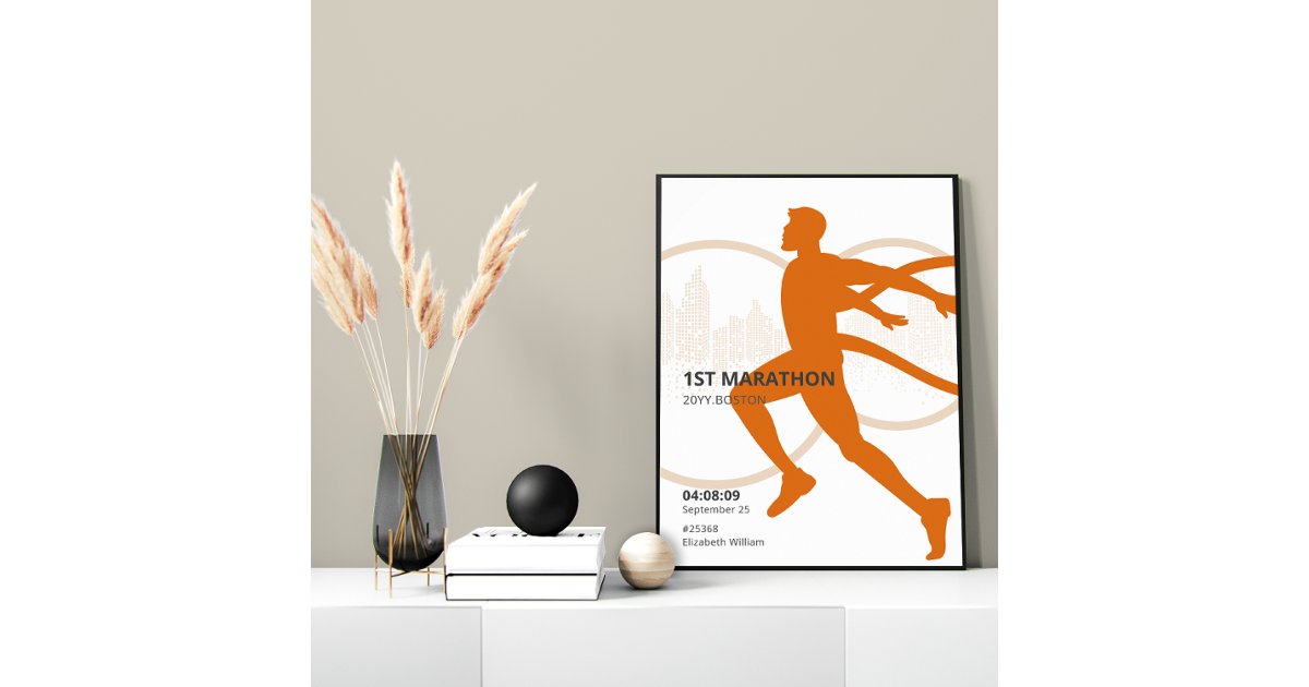 Personalized 1st Marathon Runner Gift Poster | Zazzle