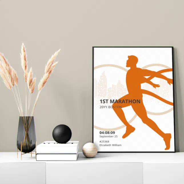 Personalized 1st Marathon Runner Gift Poster | Zazzle