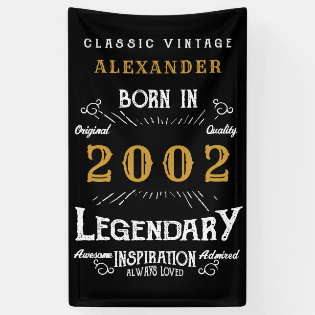 Personalized 2002 21st Birthday Add Name Legendary Banner | Zazzle