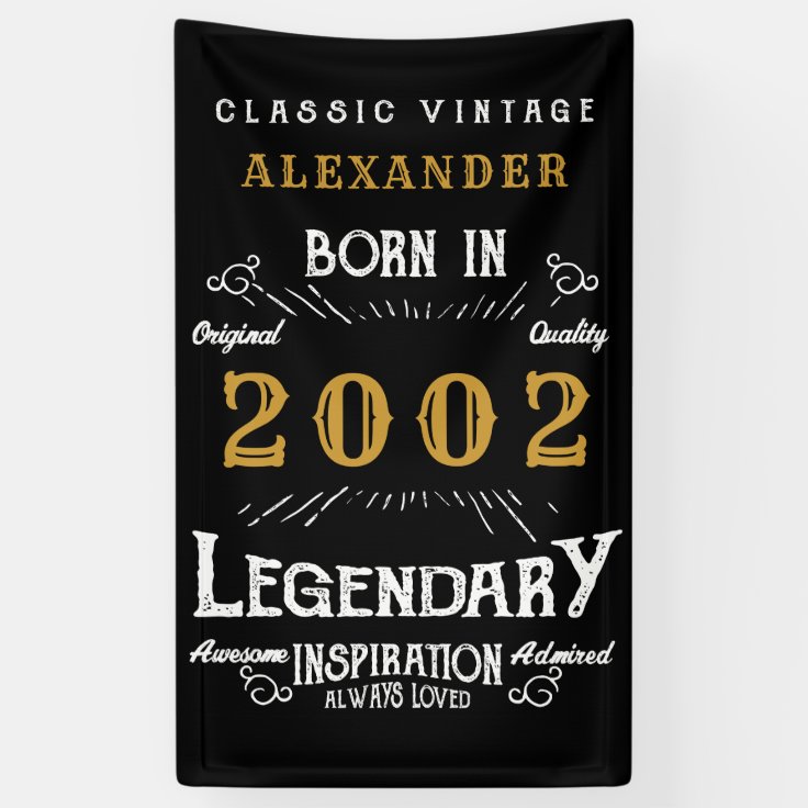 Personalized 2002 21st Birthday Add Name Legendary Banner | Zazzle