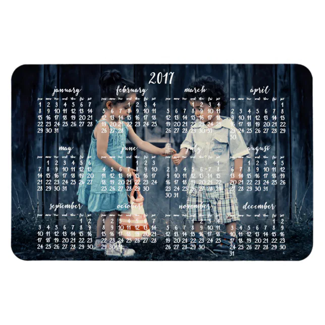 Personalized 2017 Magnetic Calendar 4x6 Magnet | Zazzle