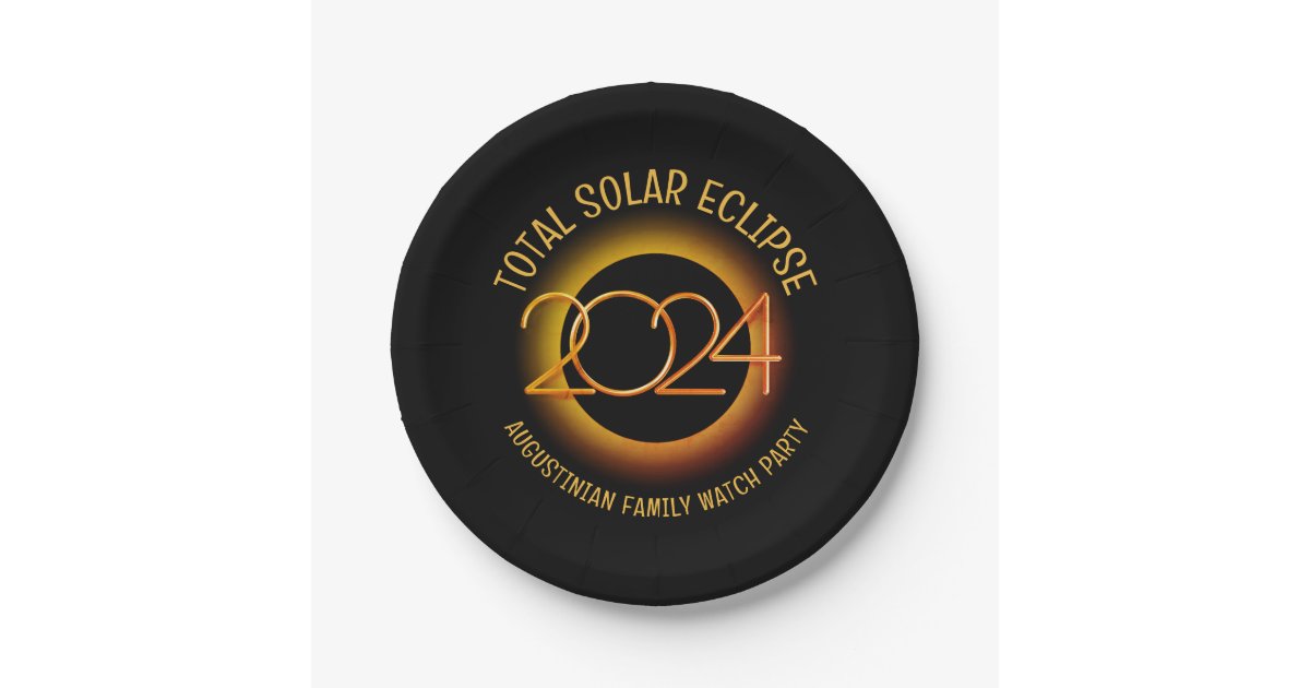 Personalized 2024 TOTAL SOLAR ECLIPSE Paper Plates | Zazzle