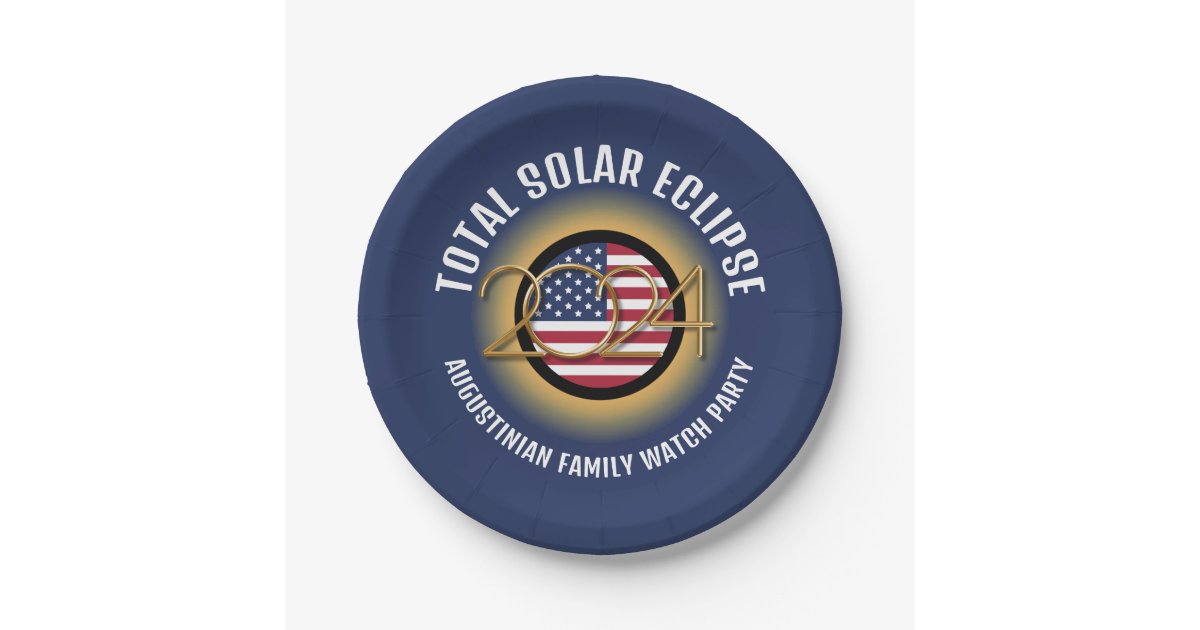 Personalized 2024 TOTAL SOLAR ECLIPSE USA Paper Plates | Zazzle