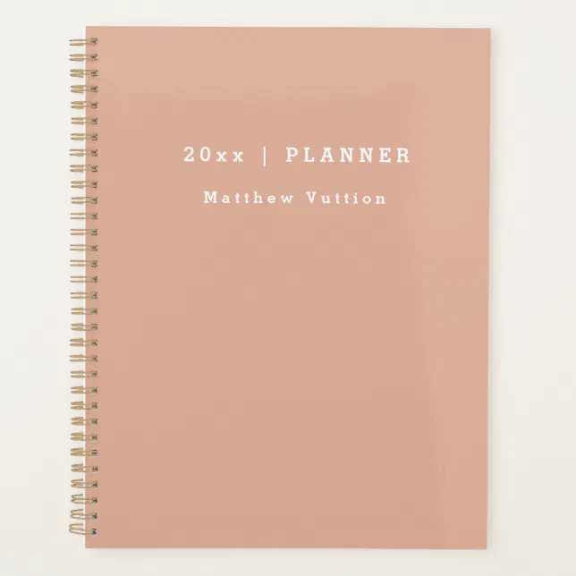 Personalized 2026 Light Pink Weekly Monthly Planner | Zazzle