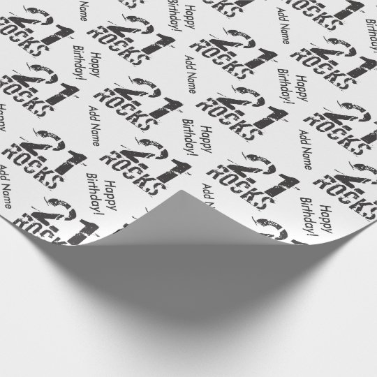 Personalized 21st Birthday - 21 Rocks Wrapping Paper | Zazzle.com