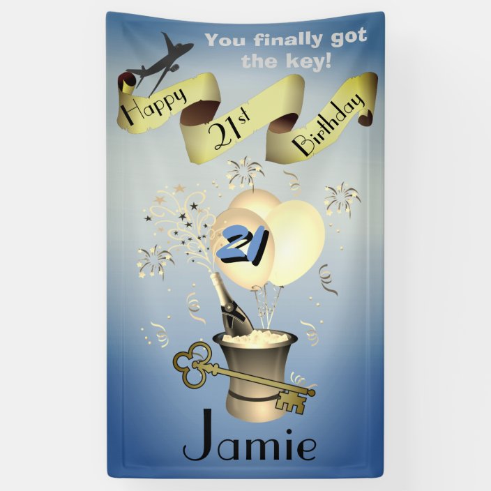 Personalized 21st Birthday Banner Idea For Guys | Zazzle.com