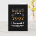 Personalized 21st Birthday Born 2002 Vintage Black Card | Zazzle