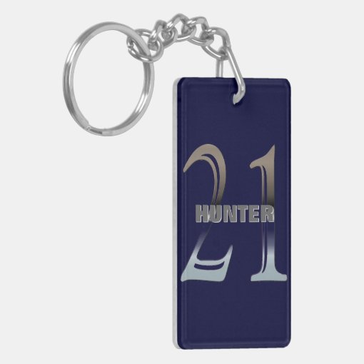 Personalized 21st Birthday Silver Number 21 Keychain | Zazzle