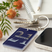 Personalized 21st Birthday Silver Number 21 Keychain | Zazzle
