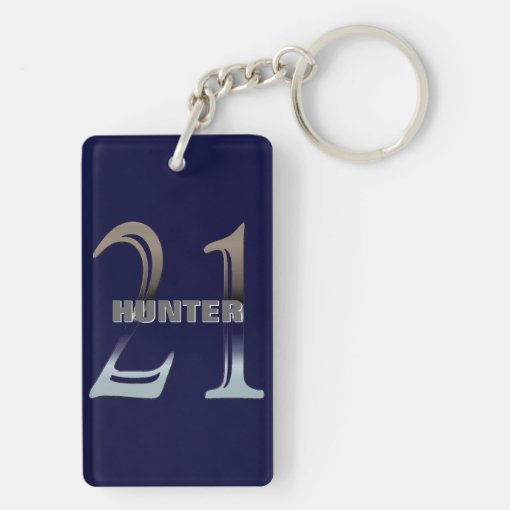 Personalized 21st Birthday Silver Number 21 Keychain | Zazzle