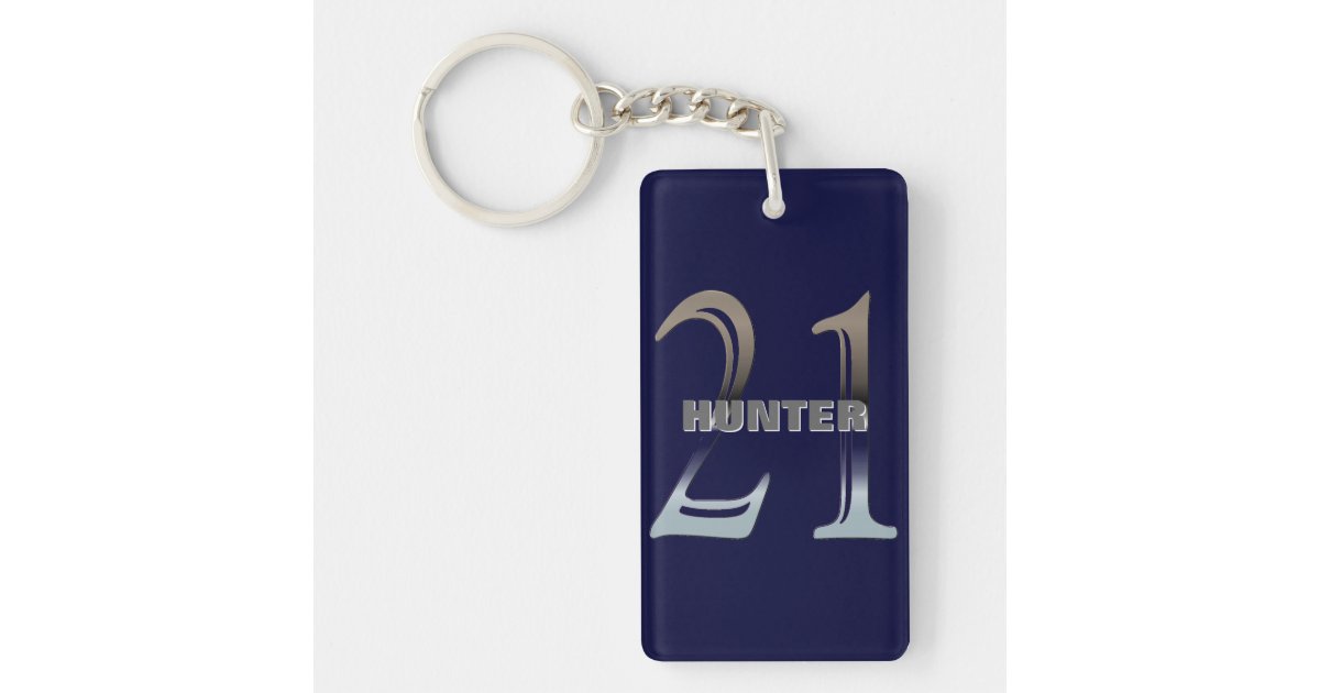 Personalized 21st Birthday Silver Number 21 Keychain | Zazzle