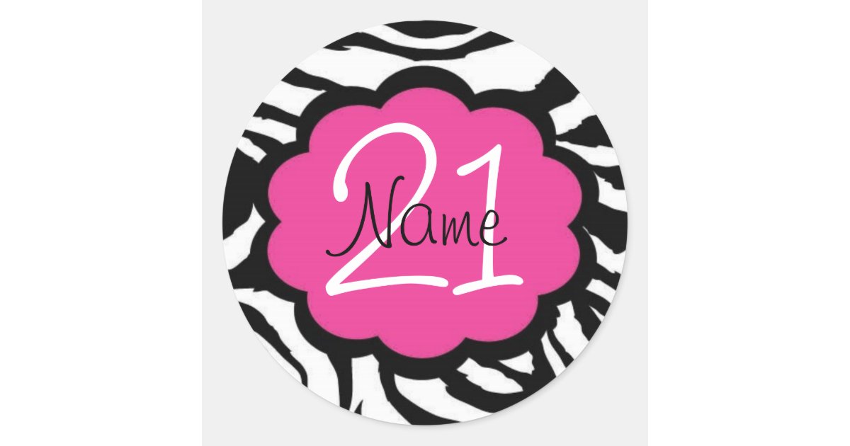Personalized 21st Birthday Sticker | Zazzle