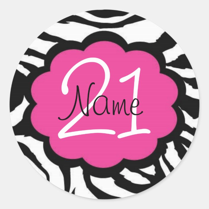 Personalized 21st Birthday Sticker | Zazzle.com