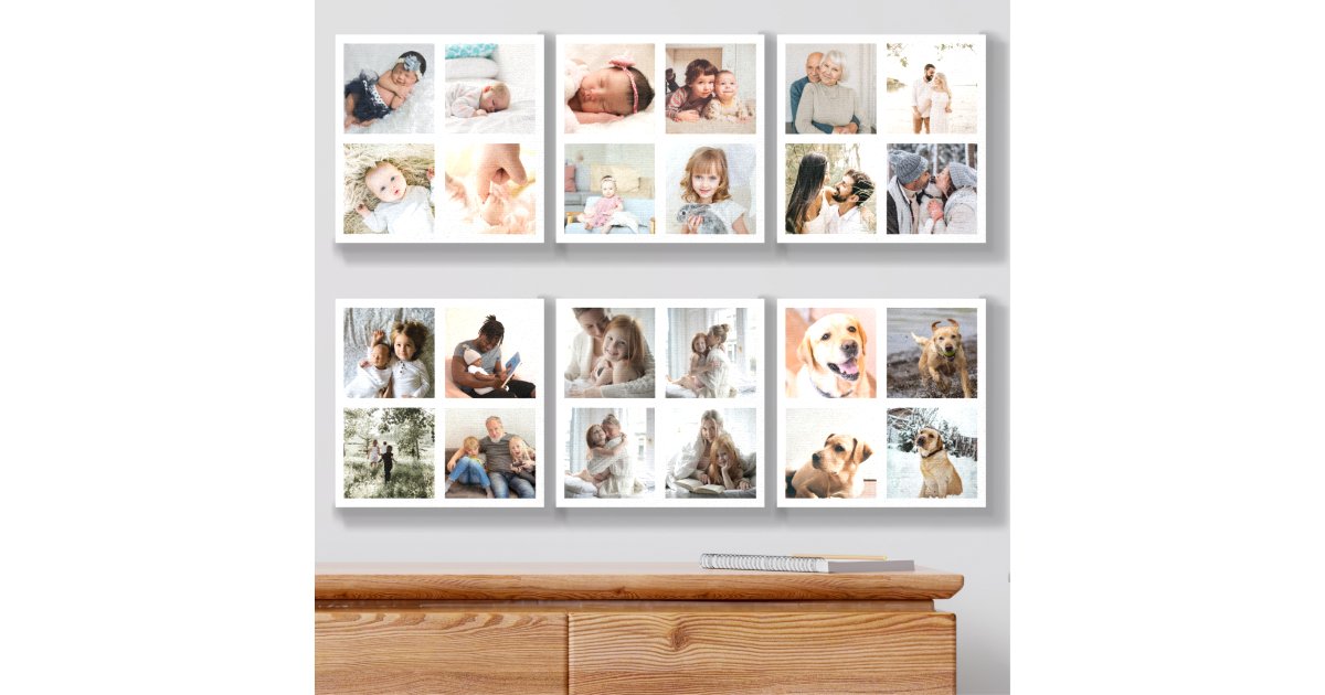 Personalized 24 Photo Collage Foam Core Photo Tile | Zazzle
