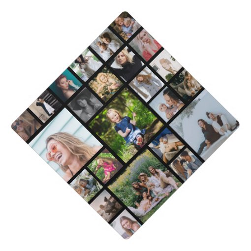 Personalized 24 Photo Collage Graduation Cap Topper | Zazzle