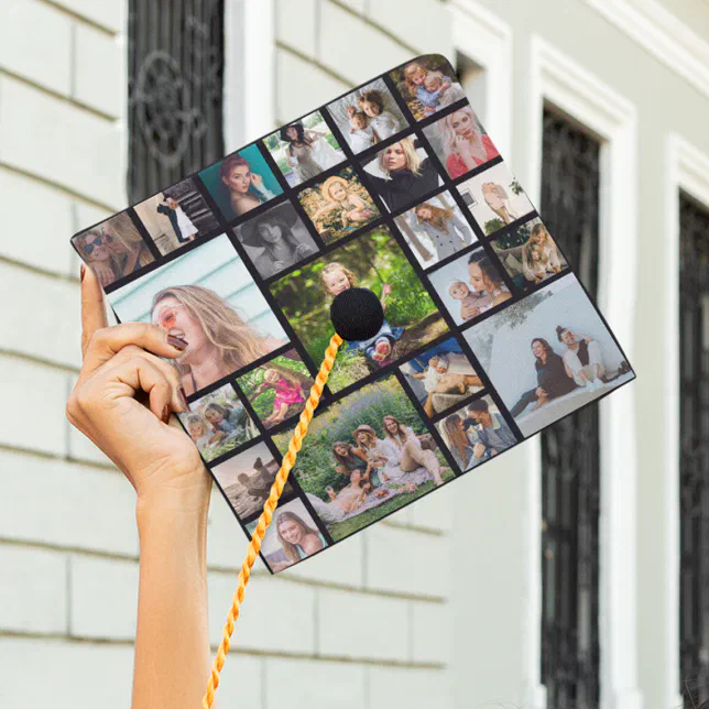 Personalized 24 Photo Collage Graduation Cap Topper | Zazzle