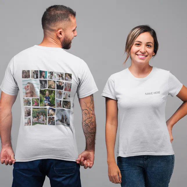 Personalized 24 Photo Collage T-Shirt | Zazzle
