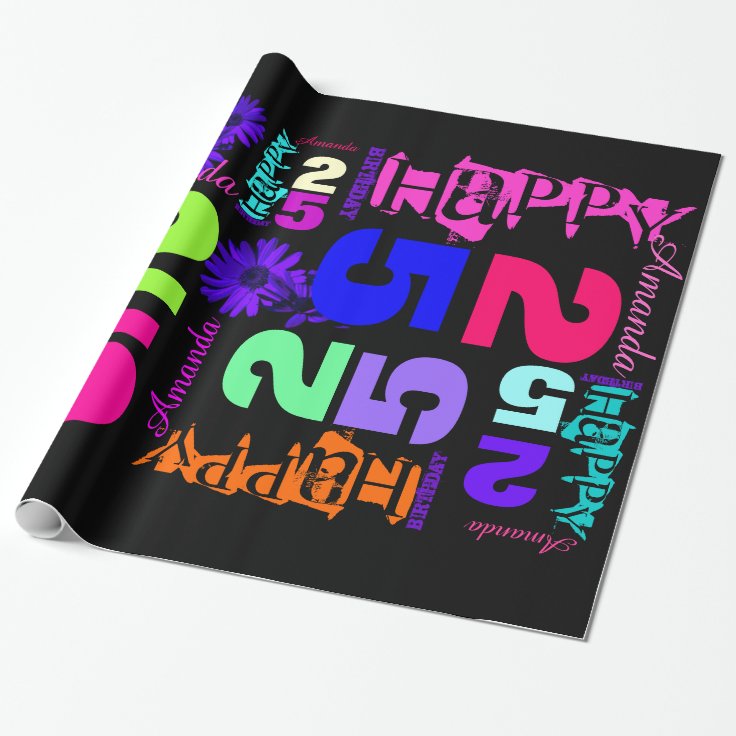 Personalized 25th Birthday POP Wrapping Paper | Zazzle