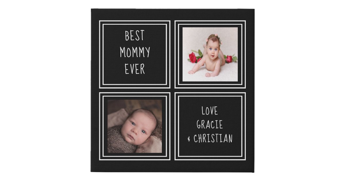 Personalized 2 Photo Black Faux Canvas Print Zazzle personalized-2-photo-black-faux-canvas-print-zazzle