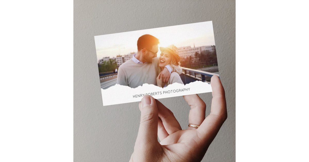 Personalized 2 Photo Elegant Photographer Business Card | Zazzle