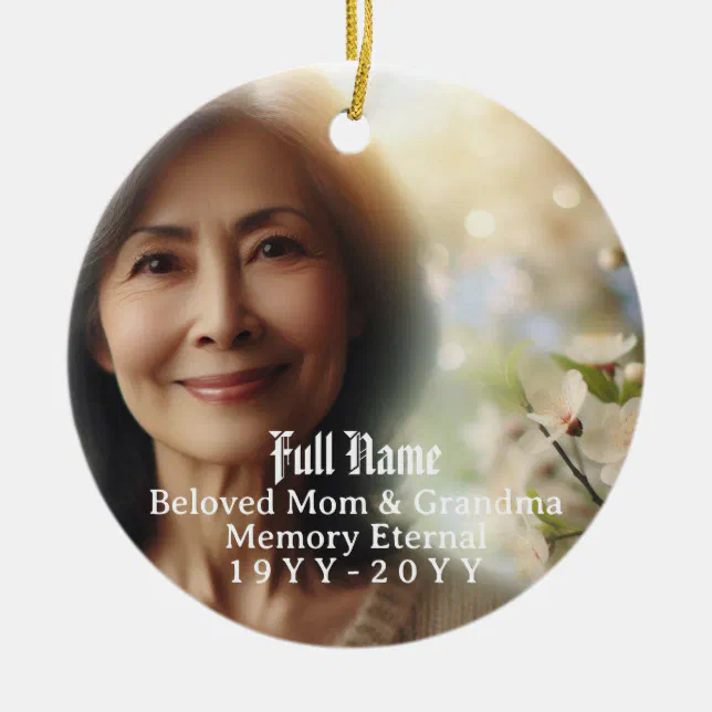 Personalized 2 Photo, Name Memorial Ornament | Zazzle