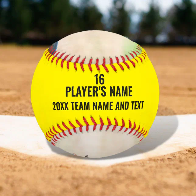 Personalized 2 Photo Player And Team Name Softball | Zazzle