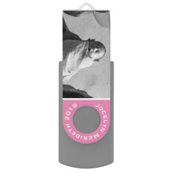 Personalized 2 Sided USB Baby Family Photo Pink Flash Drive | Zazzle