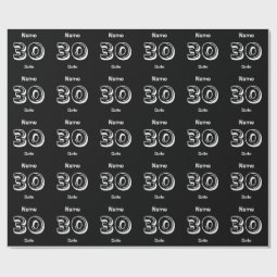 Personalized 30th Birthday Custom Wrapping Paper | Zazzle