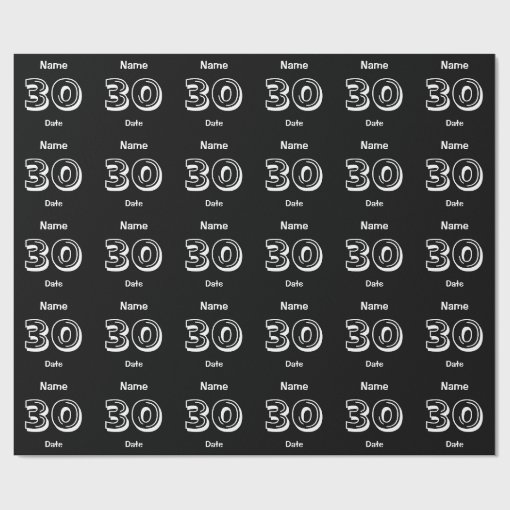 Personalized 30th Birthday Custom Wrapping Paper | Zazzle