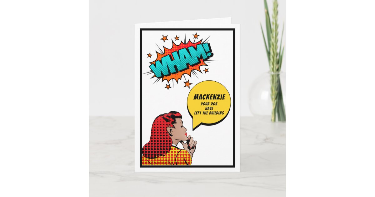 Personalized 30th Birthday Retro Comic Funny Card | Zazzle