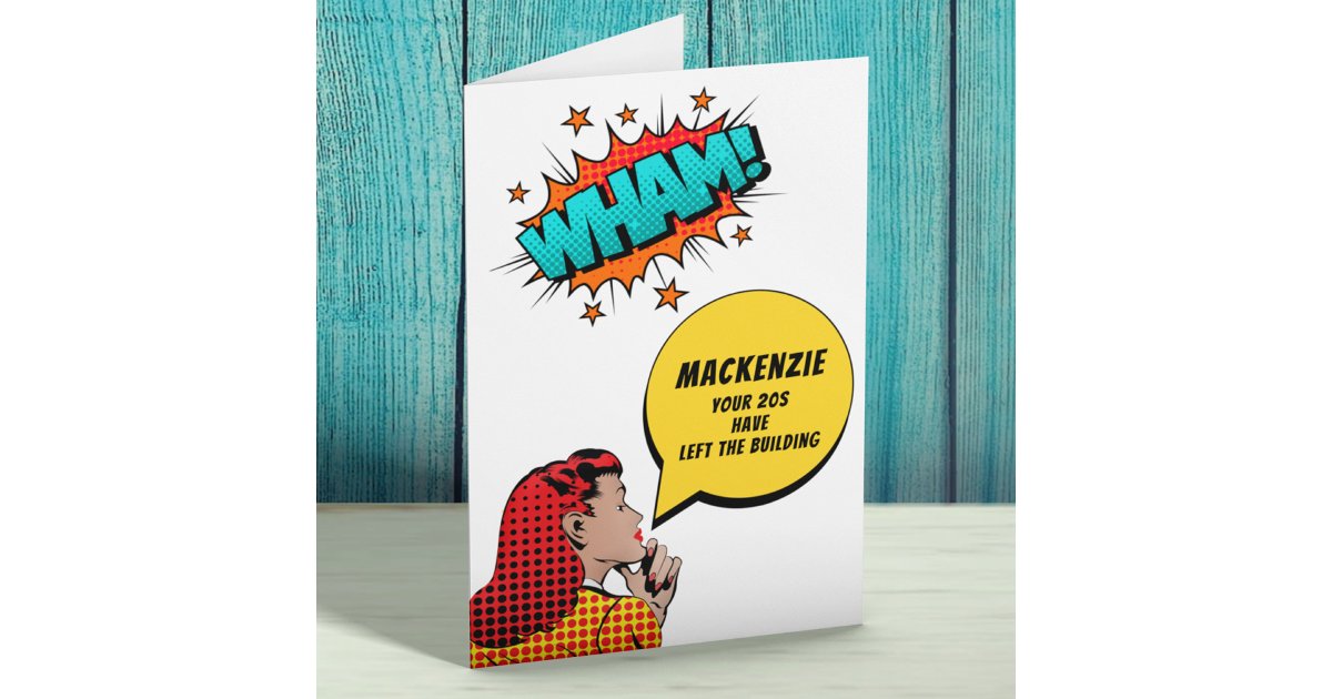 Personalized 30th Birthday Vintage Comic Funny Card | Zazzle