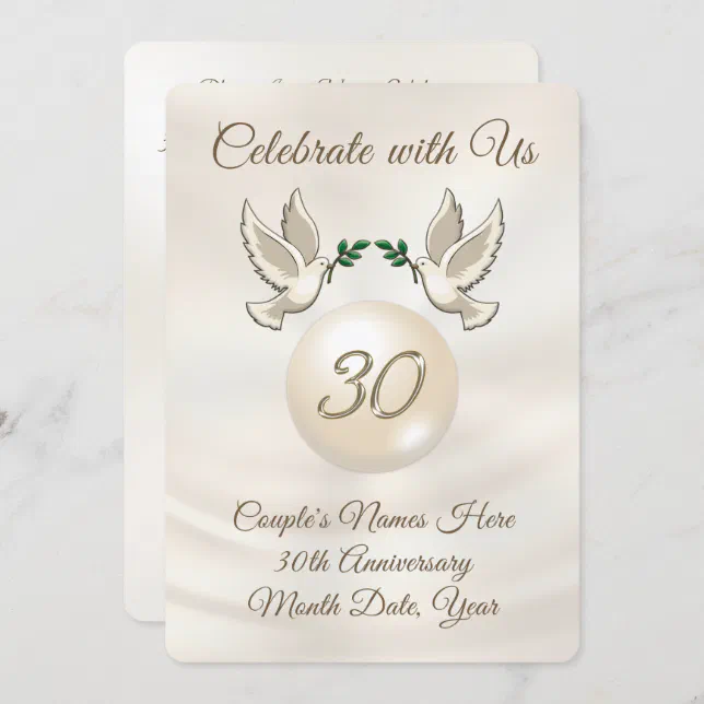 Personalized 30th Wedding Anniversary Invitations | Zazzle