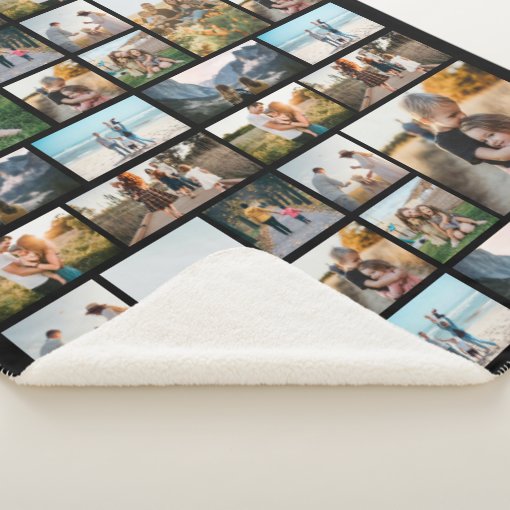 Personalized 32 Photo Collage Fleece Blanket | Zazzle