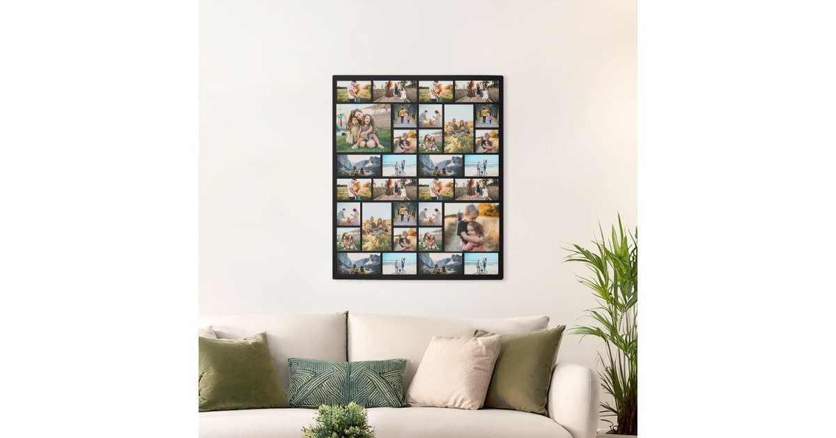 Personalized 32 Photo Collage Metal Print | Zazzle