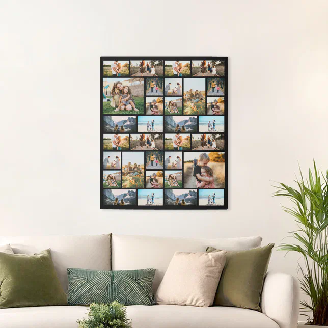 Personalized 32 Photo Collage Metal Print | Zazzle