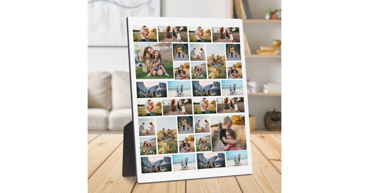 Personalized 32 Photo Collage Plaque | Zazzle