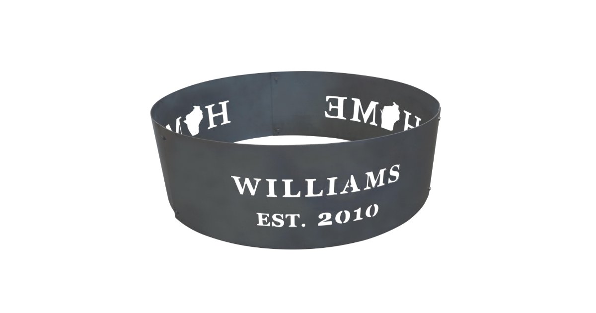 Personalized 37"x12" Home Steel Fire Ring | Zazzle