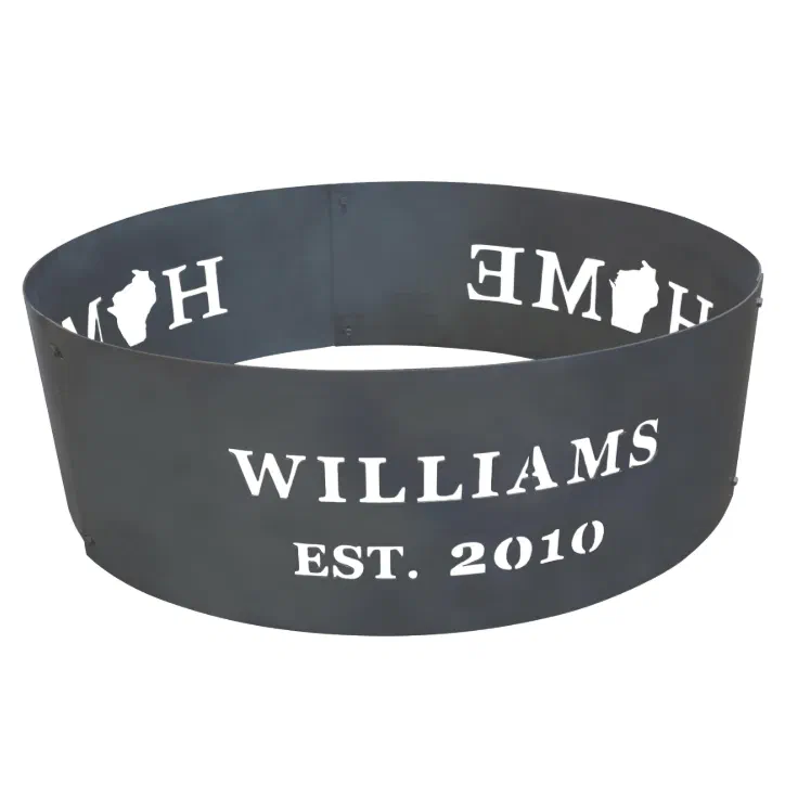 Personalized 37"x12" Home Steel Fire Ring | Zazzle