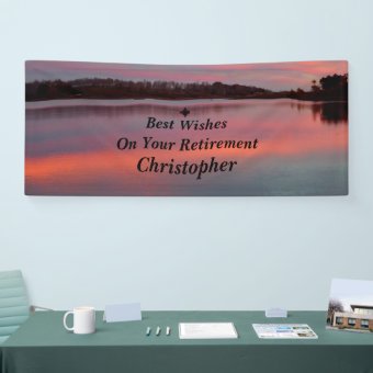 Personalized 3 Lines of Text Fisherman Retirement Banner | Zazzle