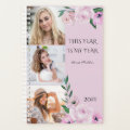 Personalized 3 Photo Pink Floral 2023 Planner | Zazzle