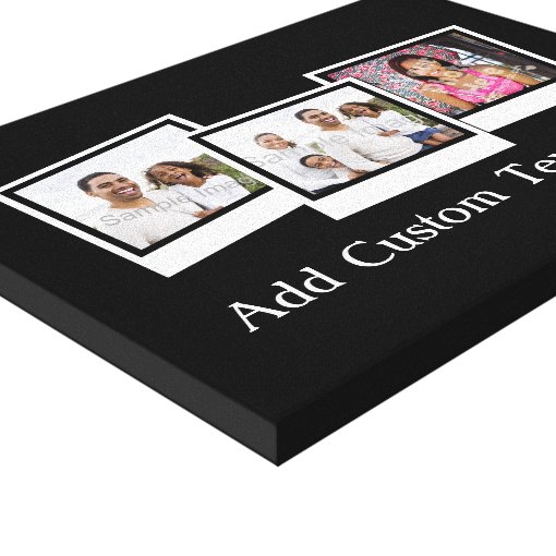 Personalized 3-Photo Snapshot Frames Custom Color Canvas Print | Zazzle