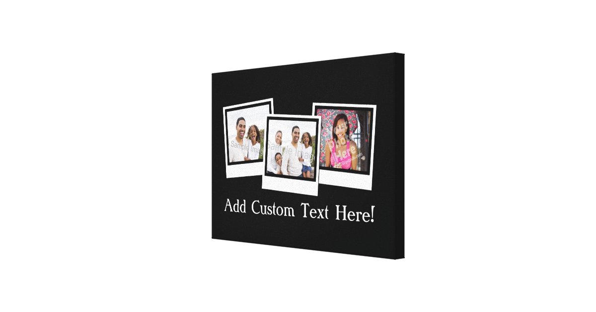 Personalized 3-Photo Snapshot Frames Custom Color Canvas Print | Zazzle